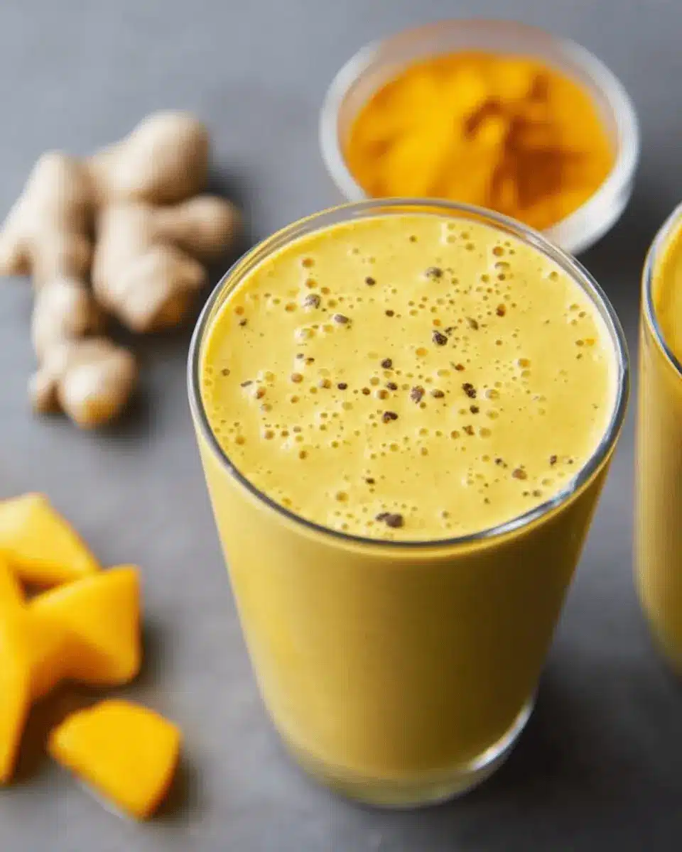 turmeric ginger and mango smoothie