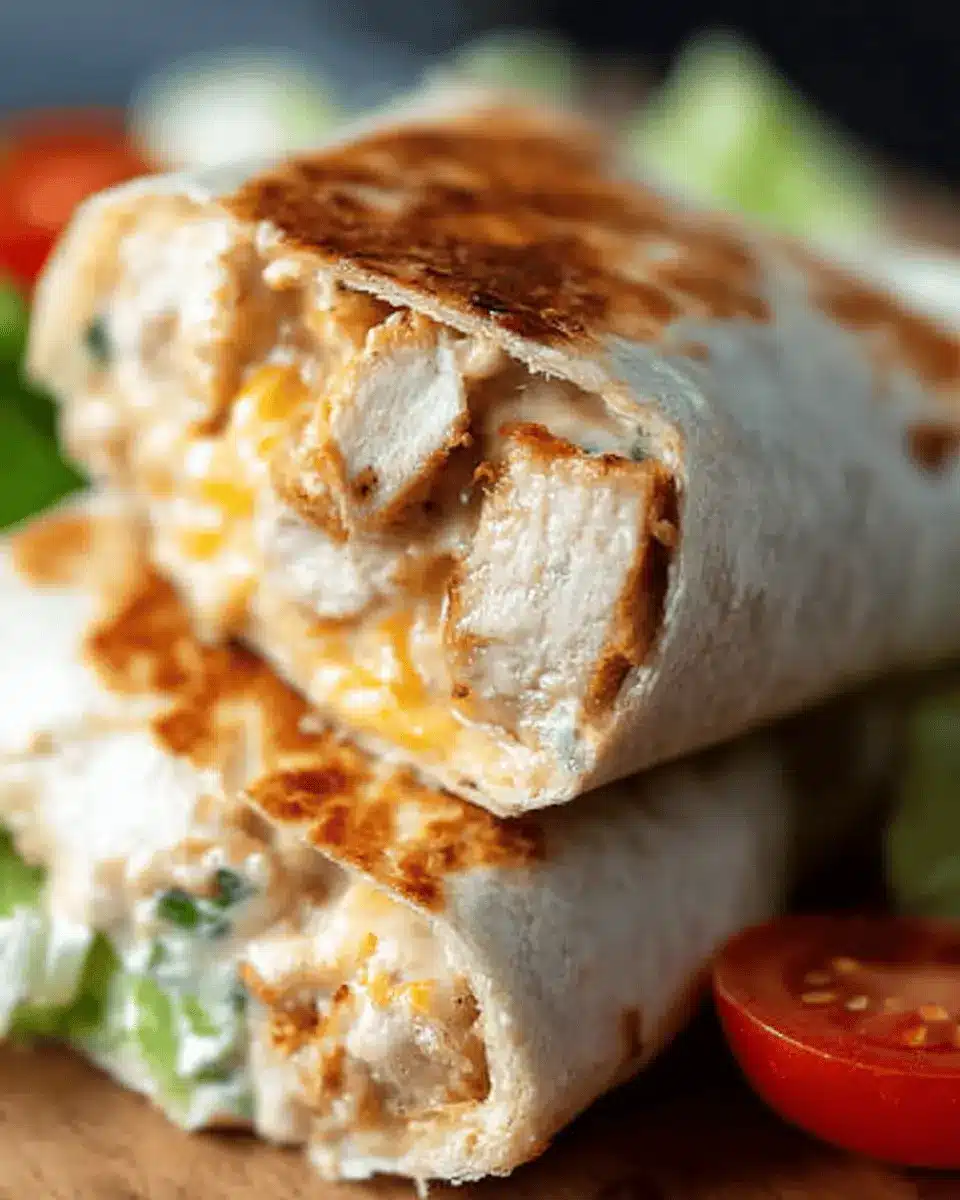 cheesy garlic chicken wraps