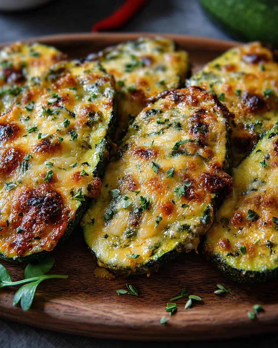 Delicious Cheesy Garlic Zucchini Steaks Recipe